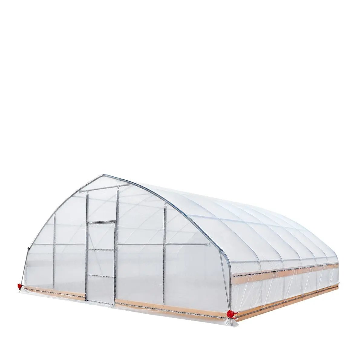 TMG 7.6 x 7.6 m Tunnel Greenhouse Tent w/6 Mil EVA Film, Roll-Up Sides ...